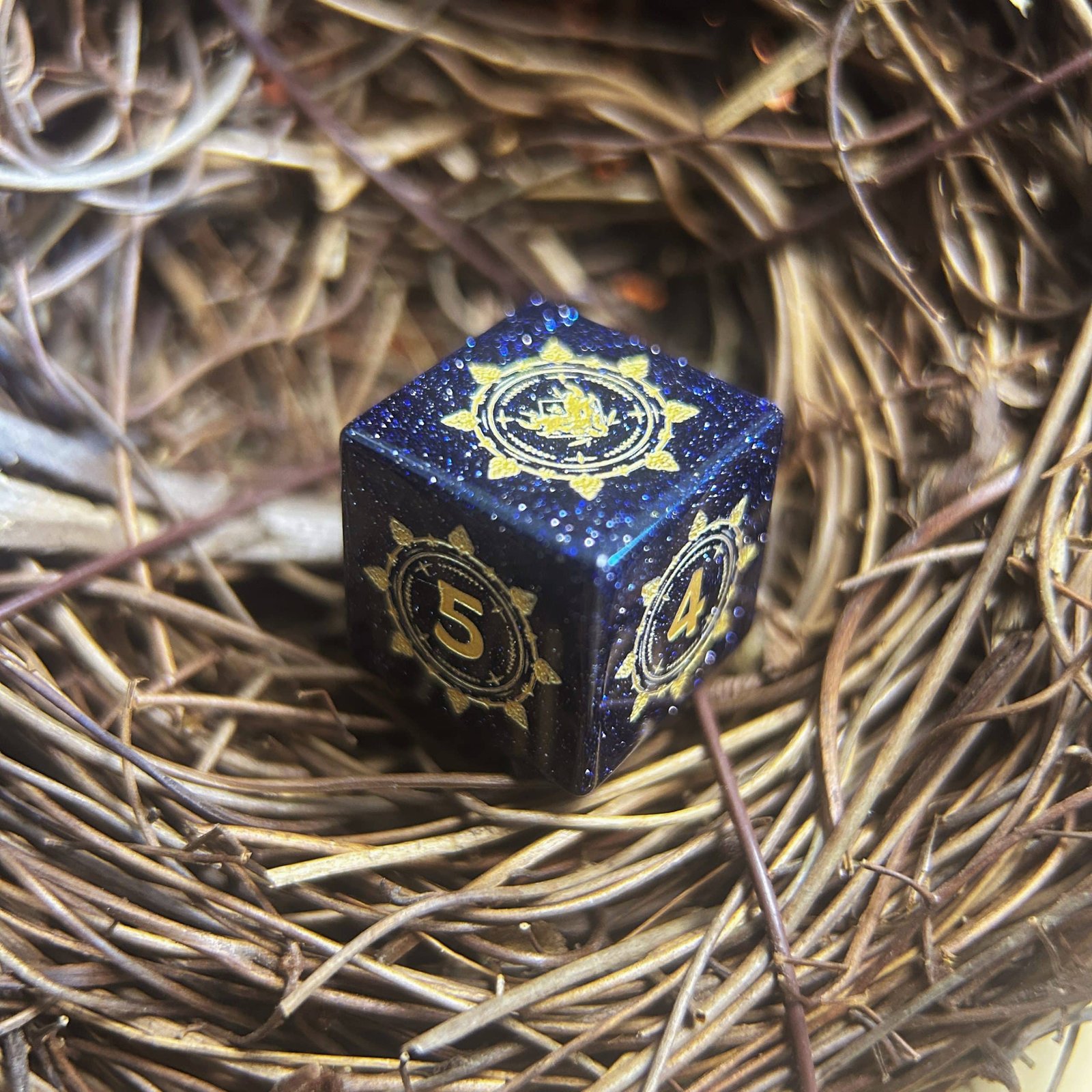 Blue Sandstone Gem Dice | Gaming Art Collectible Roll with Mystical ...
